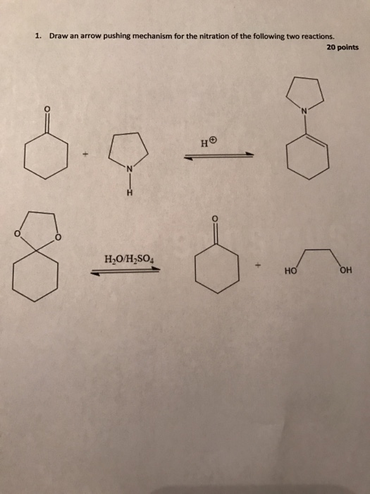 Solved Draw an arrow pushing mechanism for the nitration of | Chegg.com