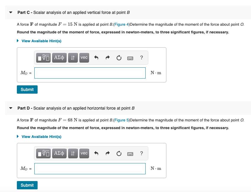 Solved Part A - Scalar analysis of an applied horizontal | Chegg.com