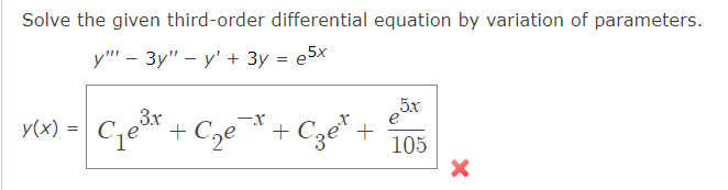 Solved Solve The Given Third Order Differential Equation By