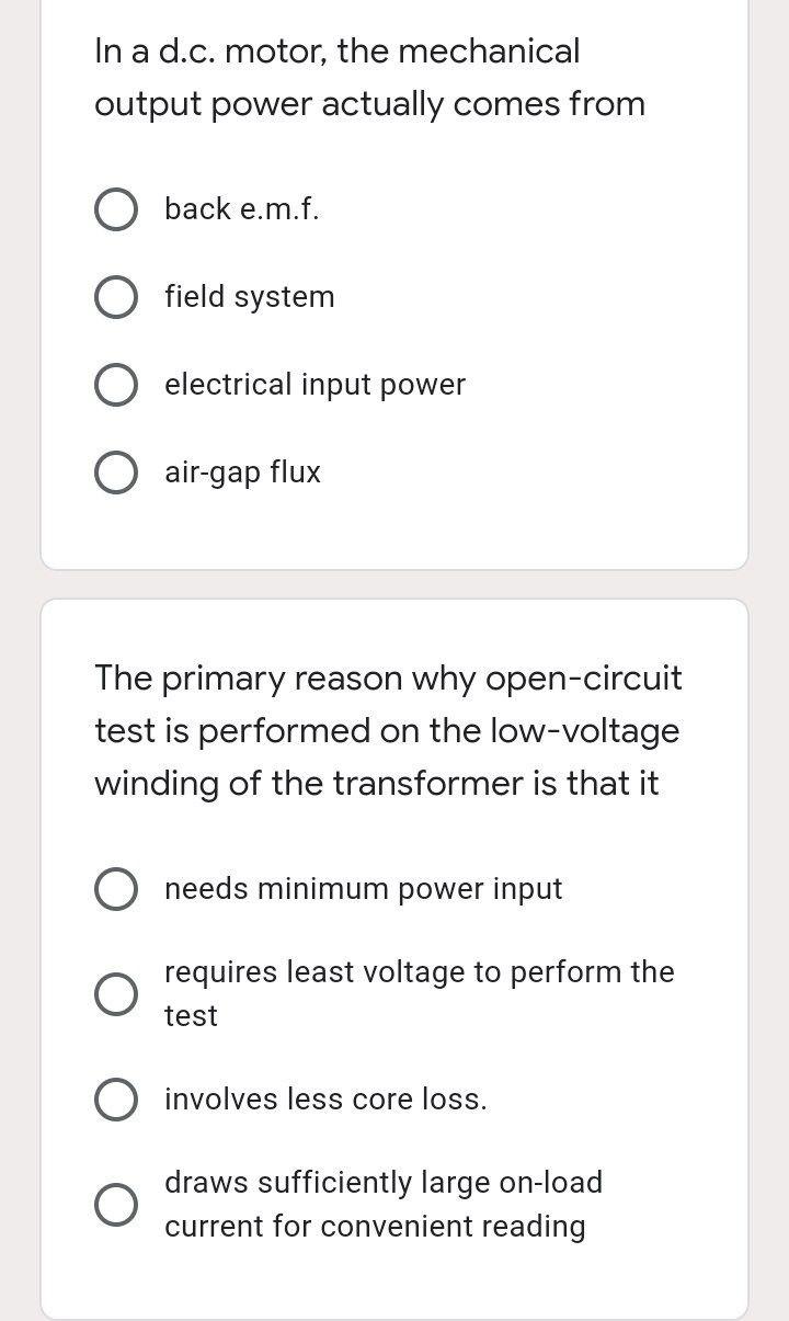 Solved In a d.c. motor, the mechanical output power actually | Chegg.com