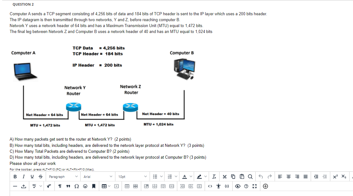 Solved Question 2 Computer A Sends A Tcp Segment Consisting 