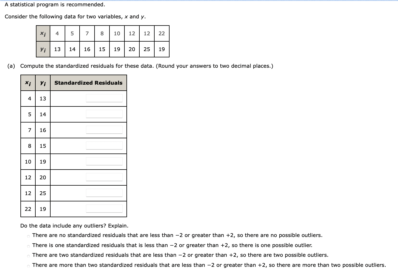 Solved A statistical program is recommended. Consider the | Chegg.com