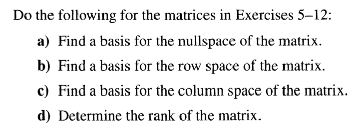 Solved Do the following for the matrices in Exercises 5–12: | Chegg.com