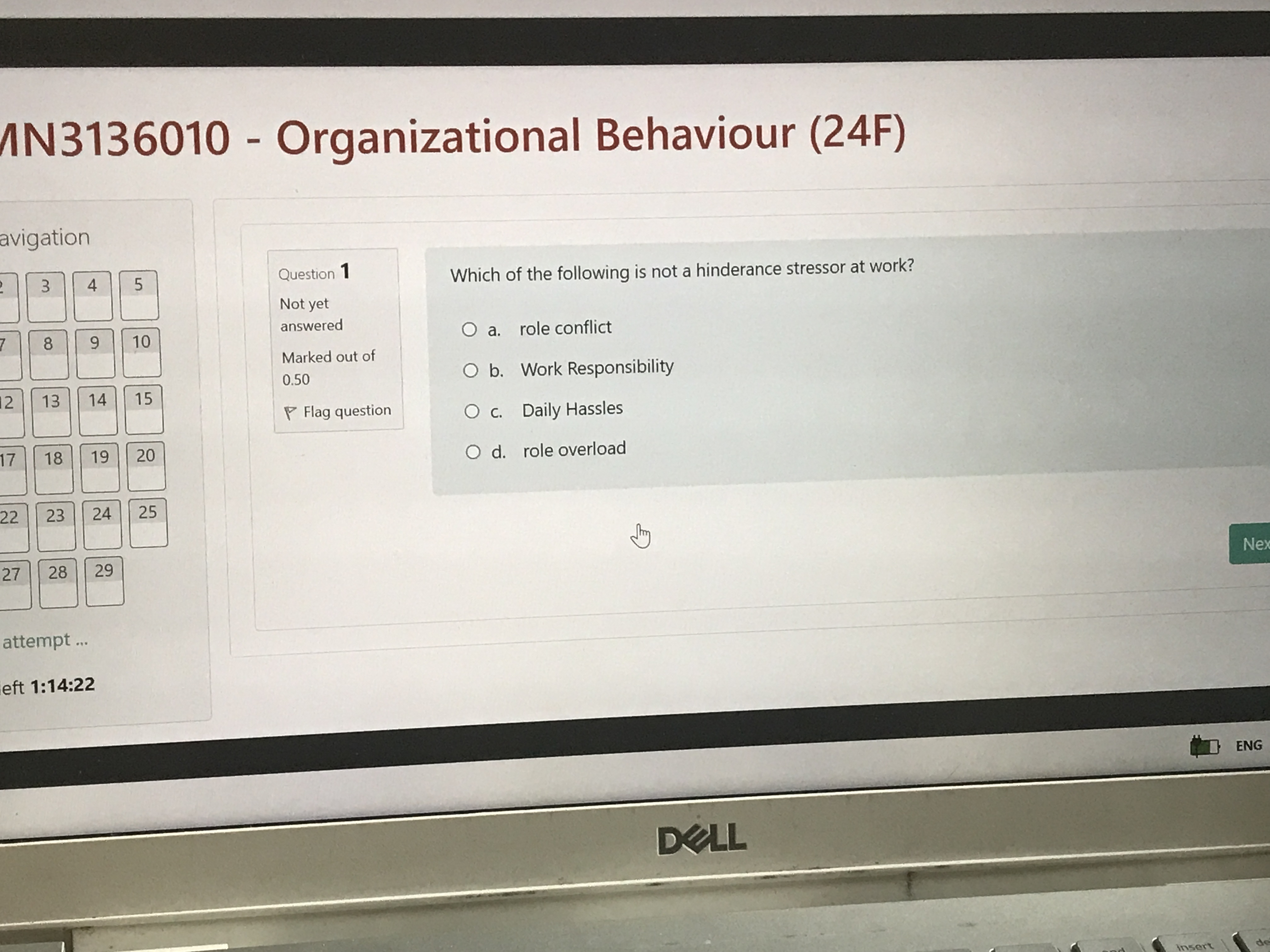 Solved Which of the following is not a hinderance stressor | Chegg.com