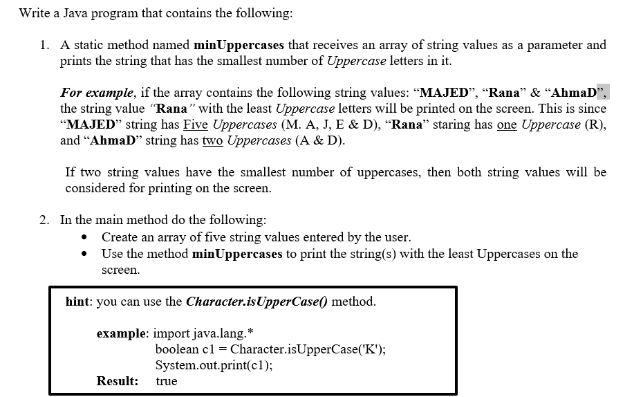 Solved Vrite A Java Program That Contains The Following 1 5194