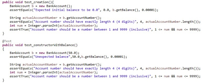Solved public void test_constructorwithBalance_negative() | Chegg.com