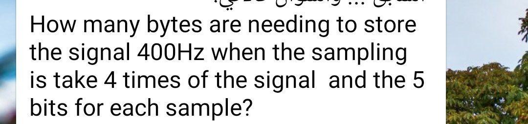 Solved How many bytes are needing to store the signal 400Hz | Chegg.com