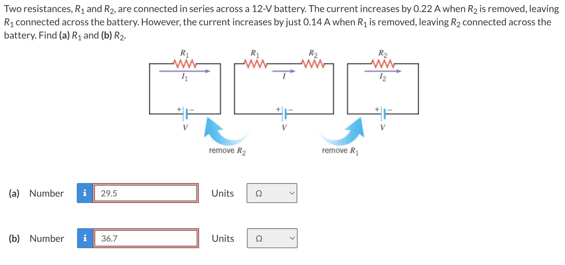 Solved Two resistances, R1 and R2, are connected in series | Chegg.com