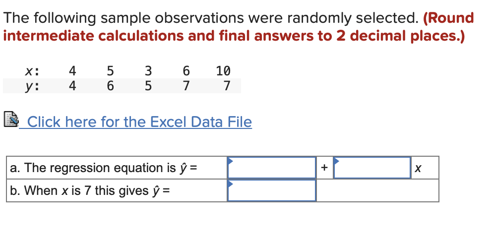 Solved The following sample observations were randomly | Chegg.com