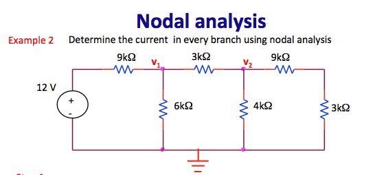 Solved Nodal analysis Determine the current in every branch | Chegg.com
