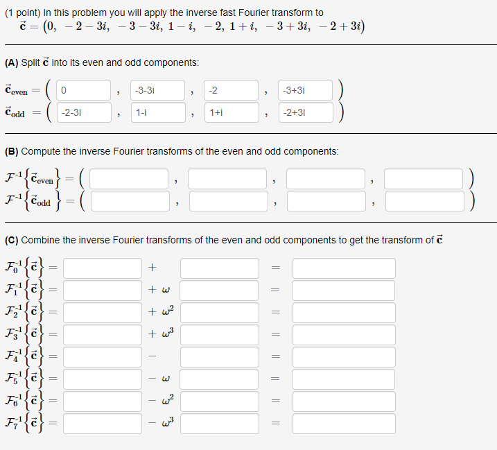 Solved (1 point) In this problem you will apply the inverse | Chegg.com