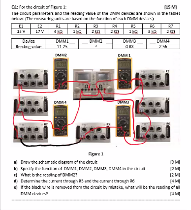 Solved 01: For the circuit of Figure 1: [15 M] The circuit | Chegg.com