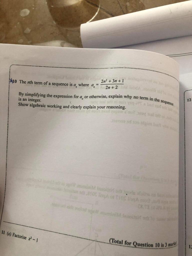 Solved N 10 The nth term of a sequence is an where | Chegg.com