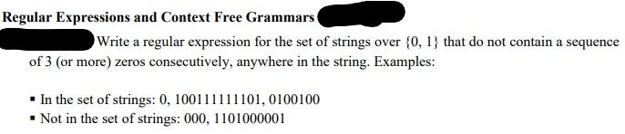 Solved Regular Expressions and Context Free Grammars Write a | Chegg.com