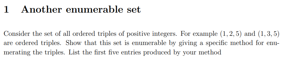 Solved 1 Another Enumerable Set Consider The Set Of All