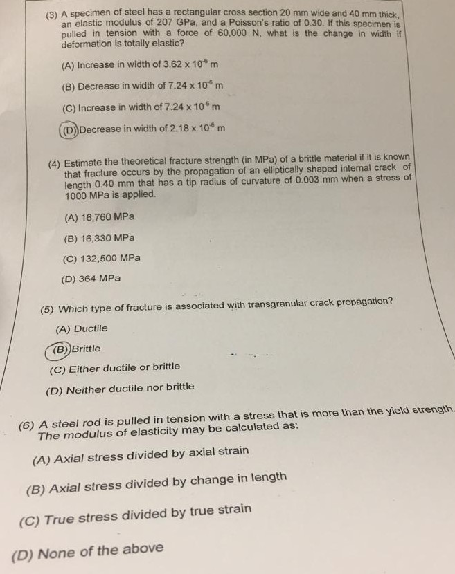 Solved (3) A specimen of steel has a rectangular cross | Chegg.com
