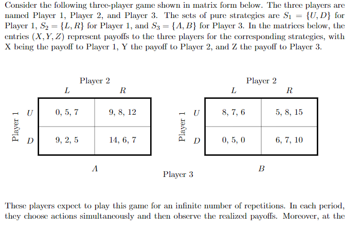 Consider the following three-player game shown in | Chegg.com