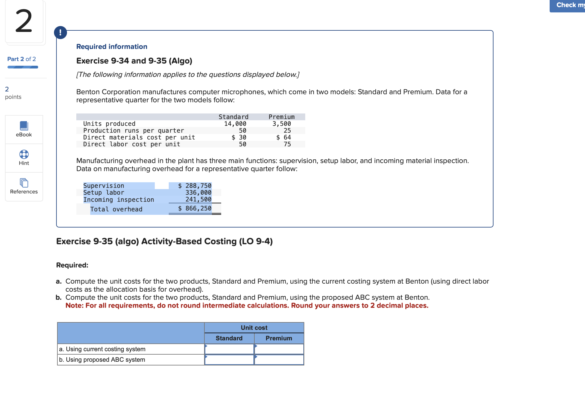 Solved Required intormation Exercise 9-34 and 9-35 (Algo) | Chegg.com
