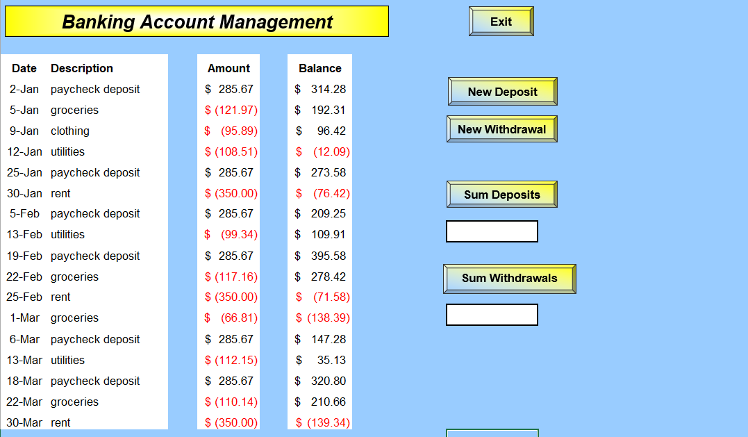 Solved Banking Account Management This program allows you to | Chegg.com
