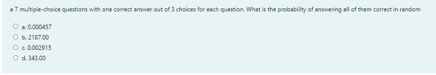 Solved a 7 multiple-choice questions with one correct answer | Chegg.com
