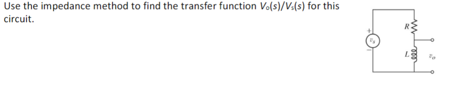 Solved Use the impedance method to find the transfer | Chegg.com