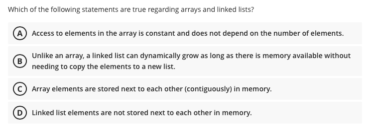 Solved Which of the following statements are true regarding | Chegg.com