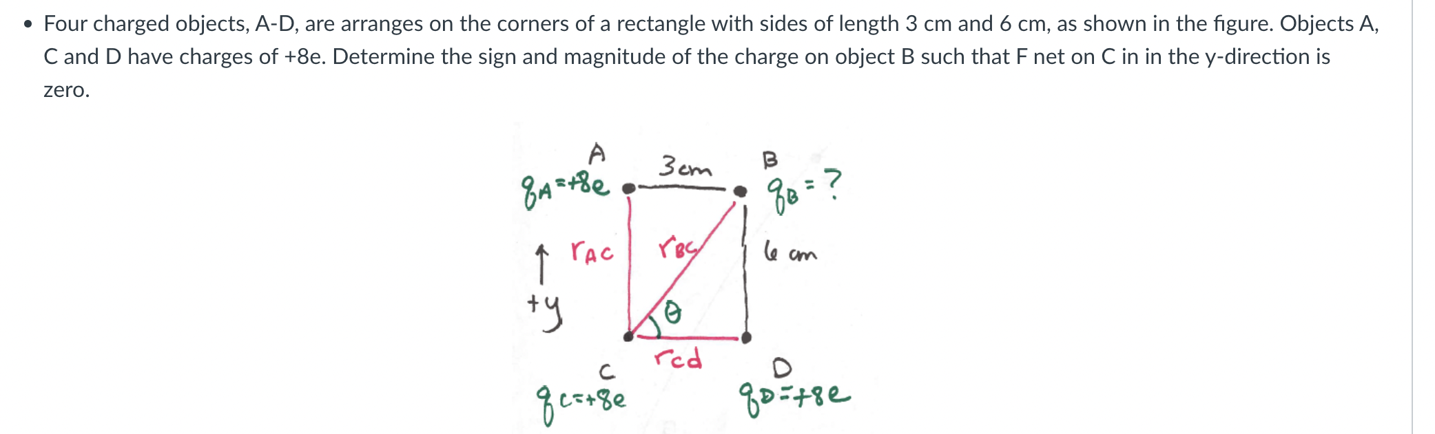 Solved Four charged objects, A-D, ﻿are arranges on the | Chegg.com