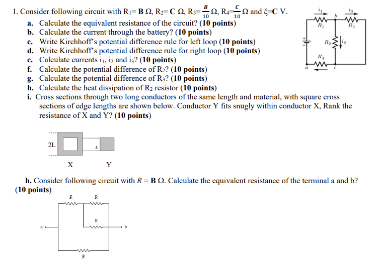 Solved Answer F-H! R1 = 10 , R2 = 12 , R3 = 1.5 , R4 = 2 , e | Chegg.com