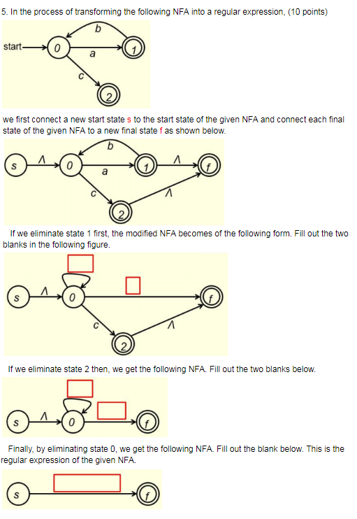 Solved 5. In the process of transforming the following NFA | Chegg.com