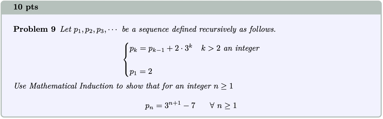 Solved Problem 9 Let p1,p2,p3,⋯ be a sequence defined | Chegg.com