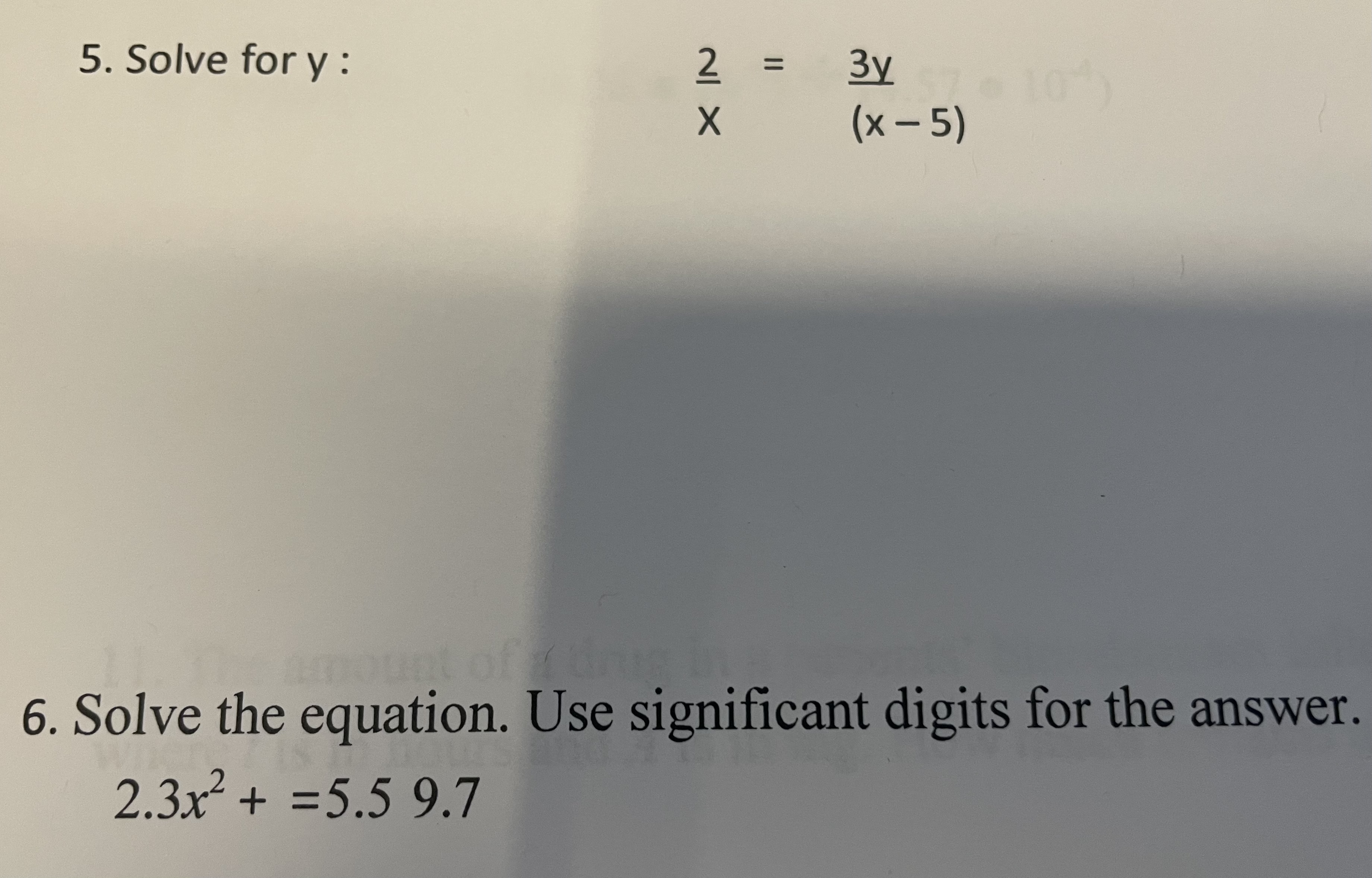 Solved Solve the equation. Use significant digits for the | Chegg.com