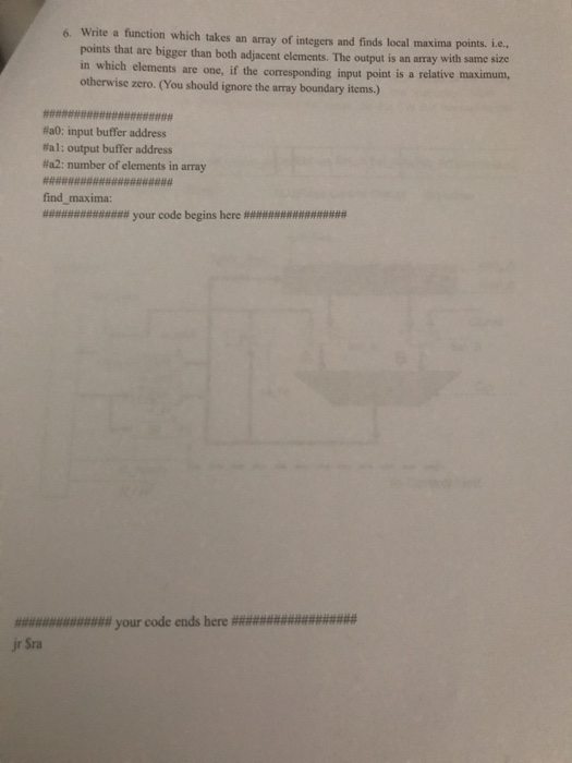 Solved 6. Write a function which takes an array of integers | Chegg.com
