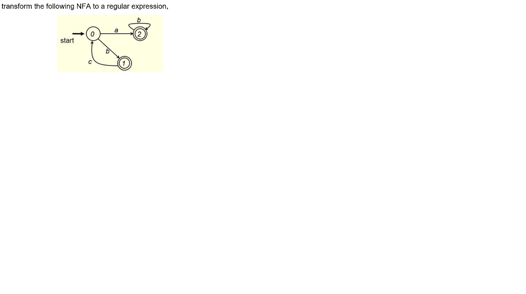 Solved transform the following NFA to a regular expression, | Chegg.com