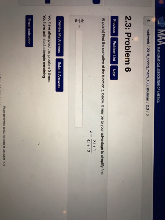 Solved 2.3: Problem 5 PreviousProblem List Next 6 points) | Chegg.com Solved 2.3: Problem 5 PreviousProblem List Next 6 points) | Chegg.com