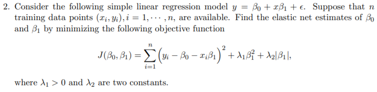 Solved 2 Consider The Following Simple Linear Regression 8732