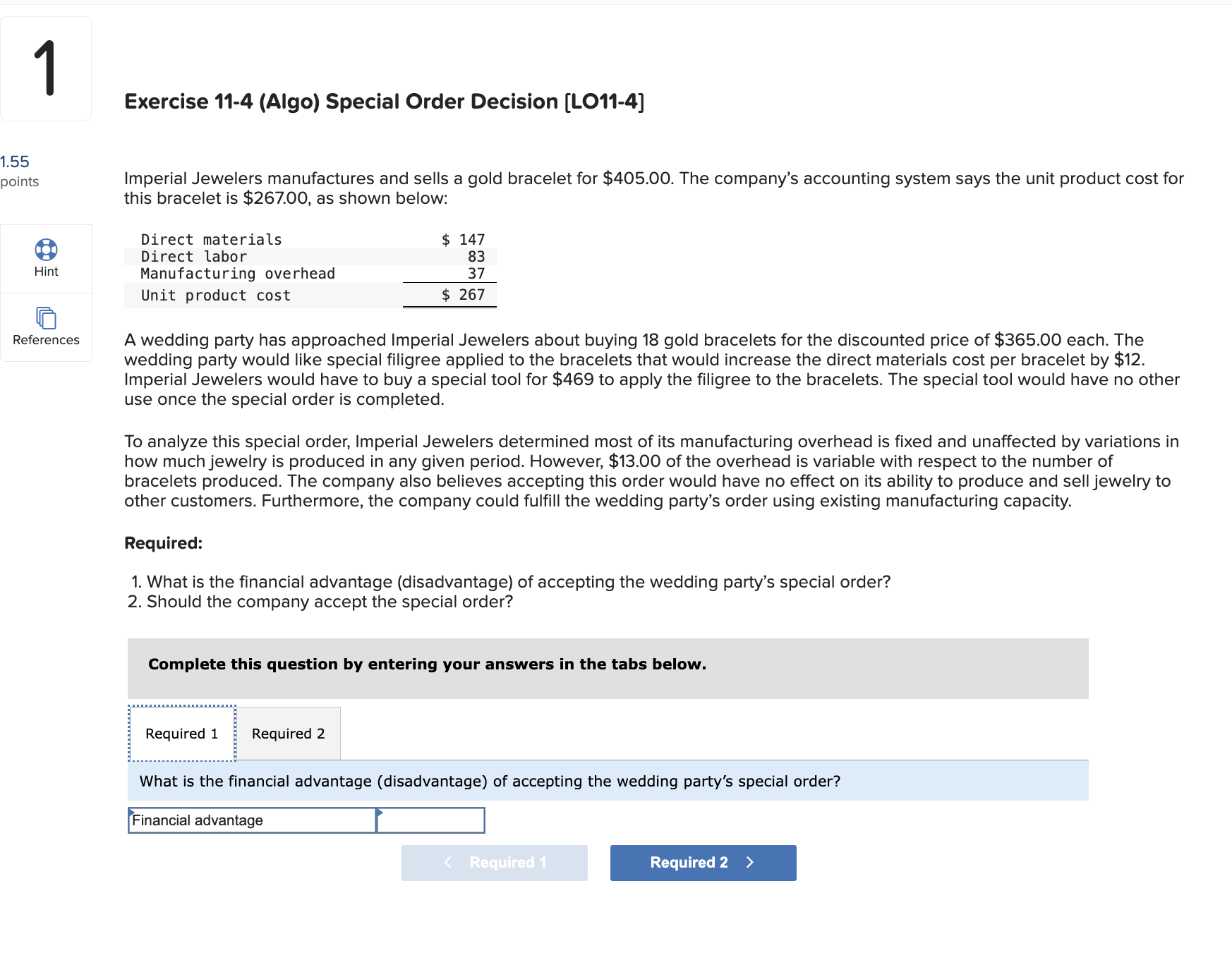 Solved Exercise 11-4 (Algo) ﻿Special Order Decision | Chegg.com