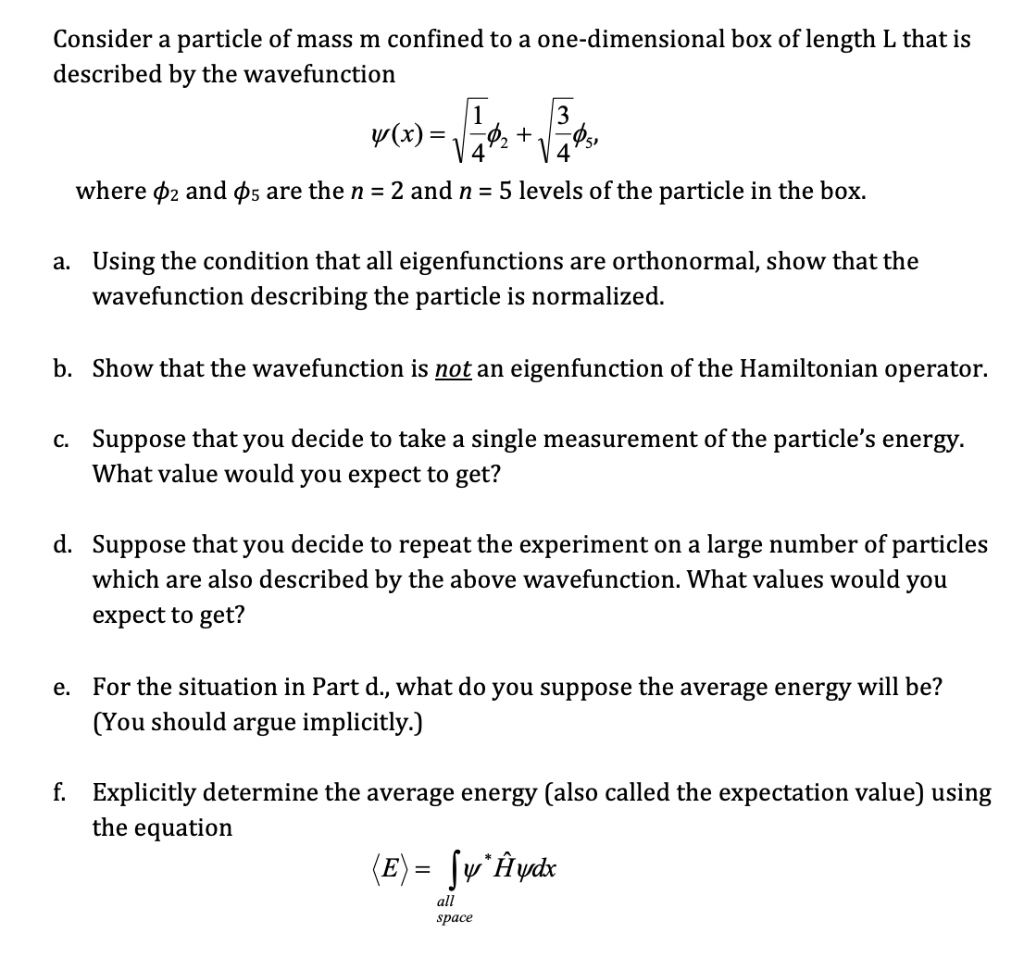 Solved Consider a particle of mass m confined to a | Chegg.com