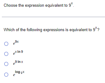 Solved Choose the expression equivalent to 9x.Which of the | Chegg.com