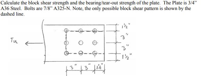 Solved Calculate the block shear strength and the | Chegg.com