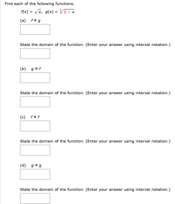 Solved Find each of the following functions (a) fog State | Chegg.com