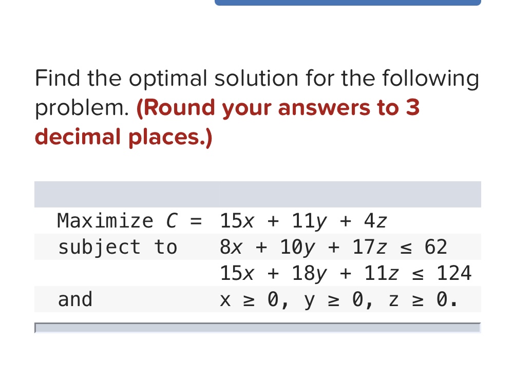 Solved Find the optimal solution for the followingproblem. | Chegg.com