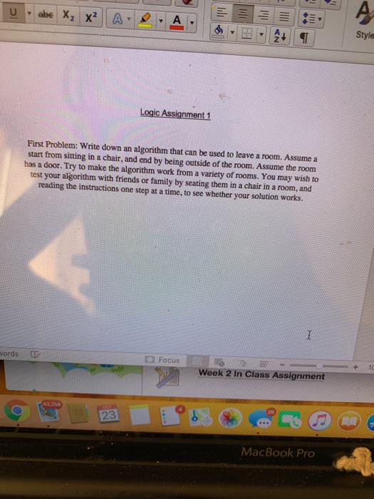 Solved Logic Assignment 1 First Problem: Write down an | Chegg.com