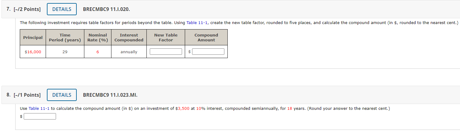 Solved The following investment requires table factors for | Chegg.com