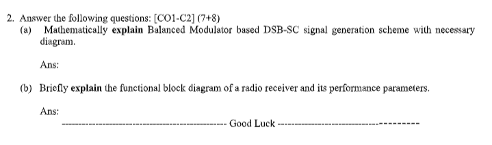 Solved 2. Answer the following questions: [C01-C2] (7+8) (a) | Chegg.com