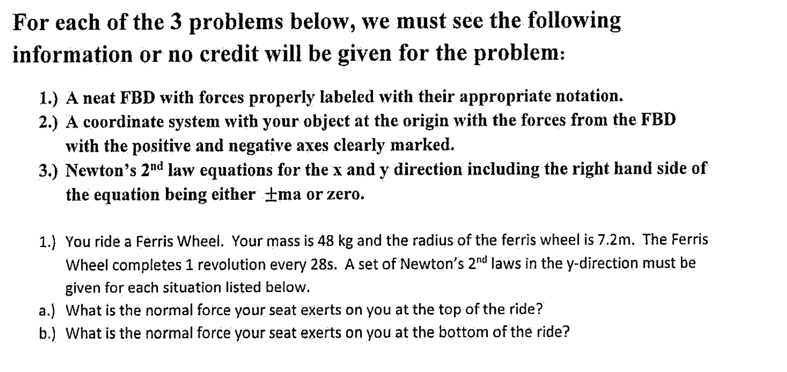 Solved For each of the 3 problems below, we must see the | Chegg.com