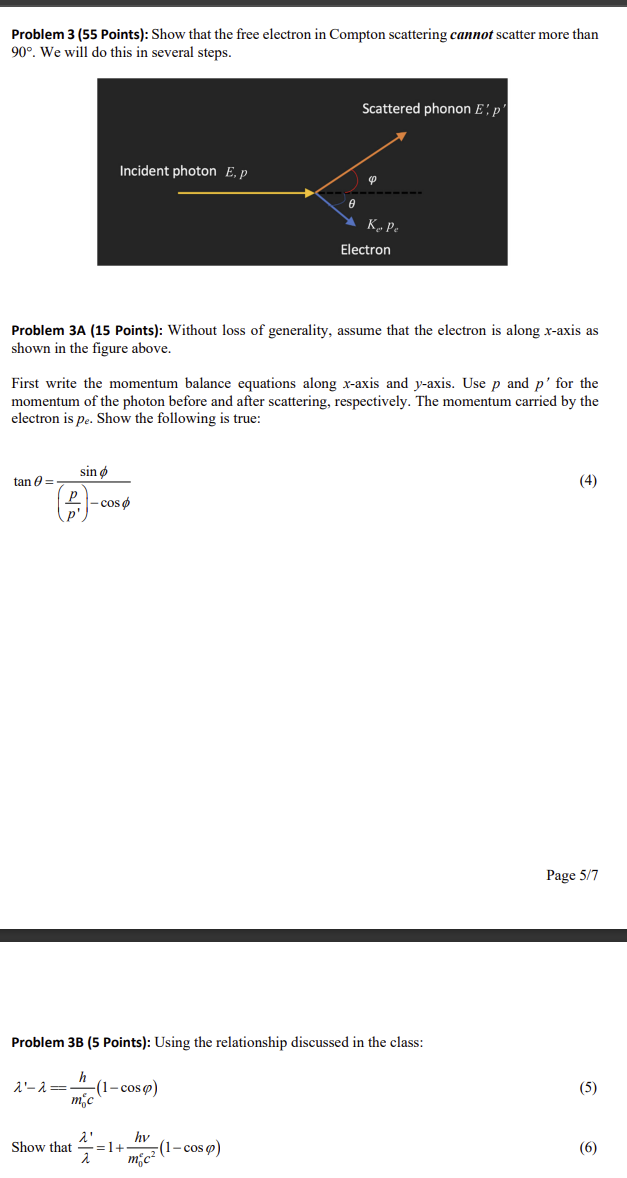Solved Problem 3 (55 ﻿Points): Show that the free electron | Chegg.com