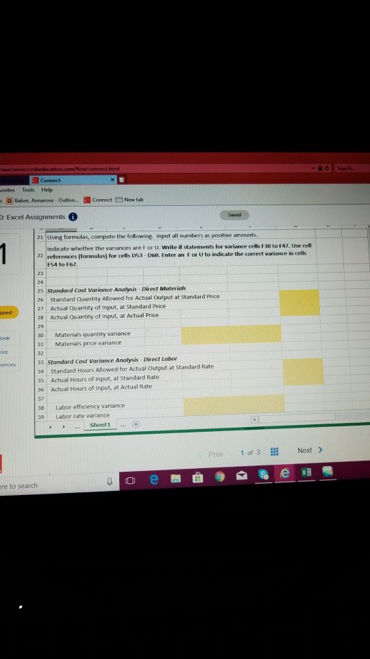 Solved Help Save&Exit Subrri Variance Analysis using Excel's | Chegg.com