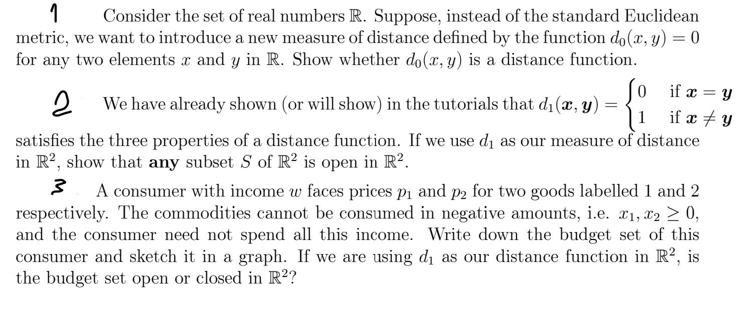 Solved 1 Consider the set of real numbers R. Suppose, | Chegg.com