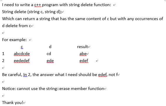 Solved Need Write C Program String Delete Function String