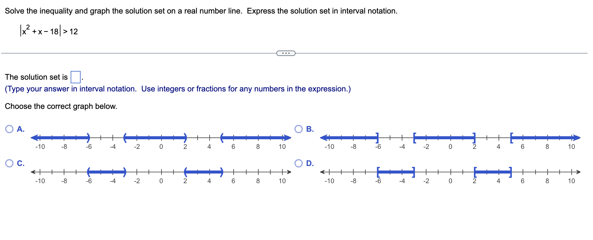 Solved Solve the inequality and graph the solution set on a | Chegg.com